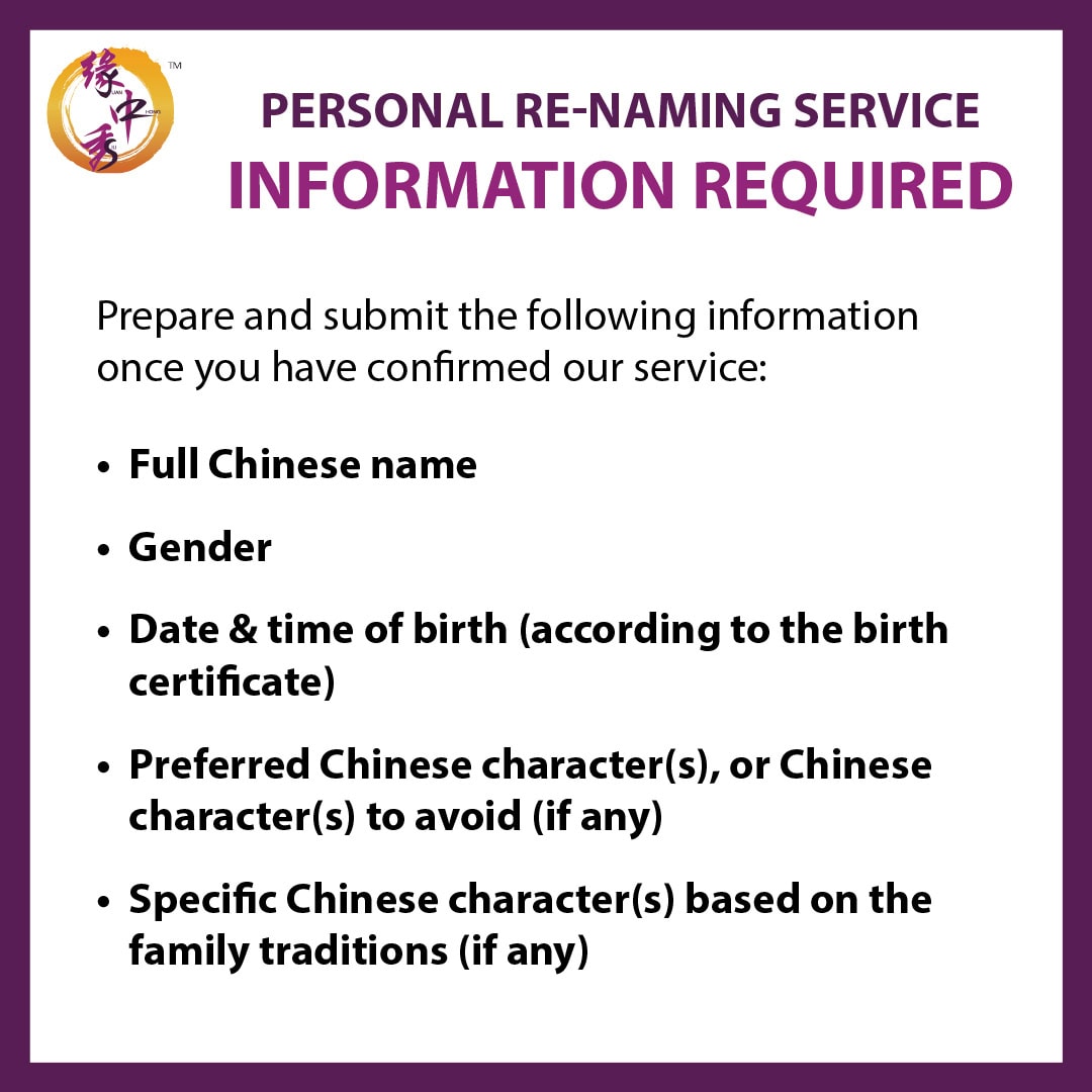 Personal Re-Naming Service by Grand Master Phang | Yuan Zhong Siu
